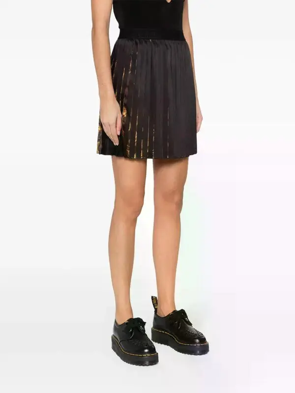Versace Watercolour Couture-print Pleated Miniskirt