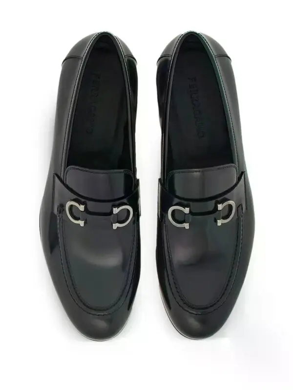 FERRAGAMO Gancini Buckle Leather Loafers