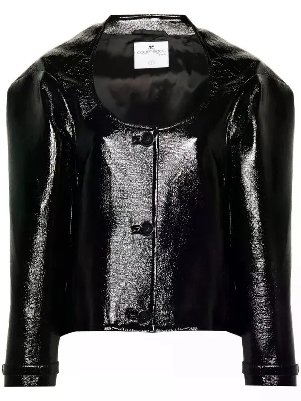 COURREGES Cocoon Vinyl Jacket - Black
