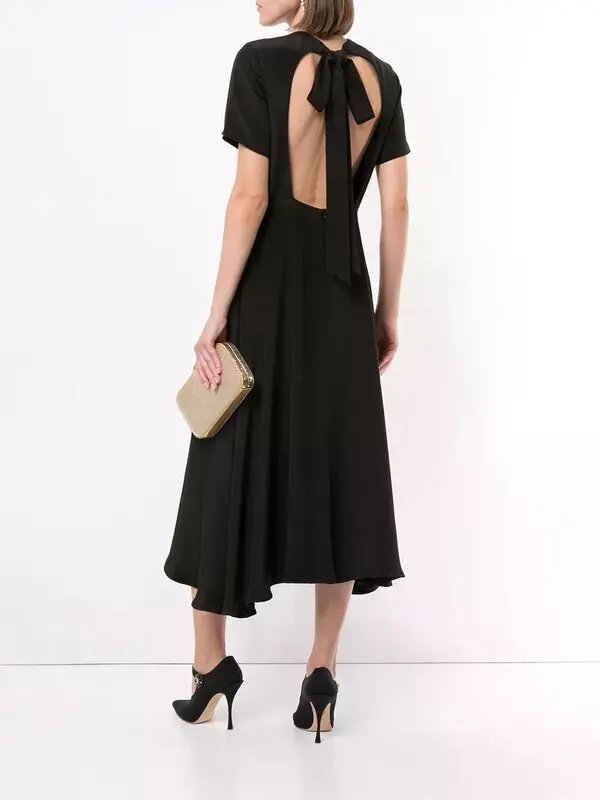 MACGRAW Bow-fastened Midi Dress - Black