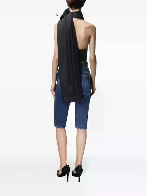 AREA Floral Appliqué Halter Top
