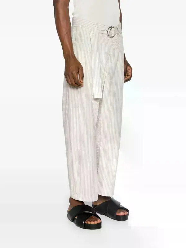 Nanushka Ferre Pinstriped Belted Trousers