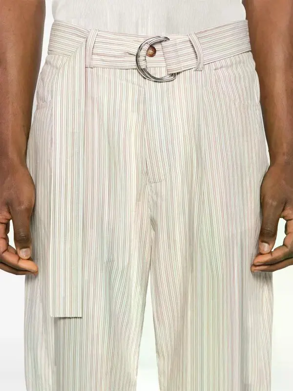Nanushka Ferre Pinstriped Belted Trousers