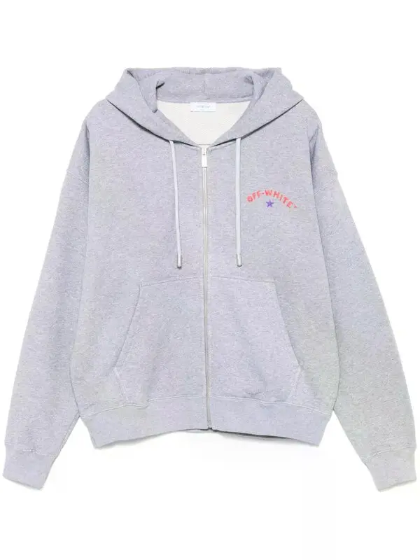 Off-White Logo-print Zip Up Hoodie