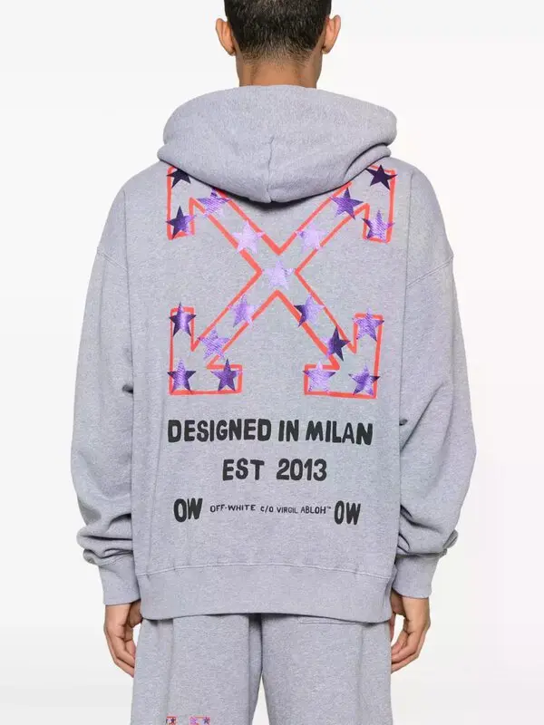 Off-White Logo-print Zip Up Hoodie