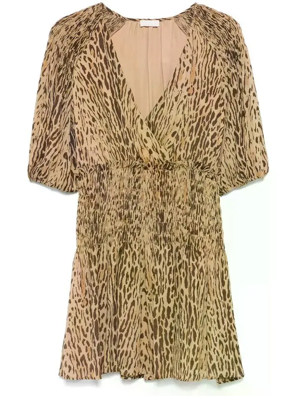 Liu Jo Leopard-print V-neck Mini Dress