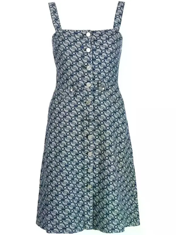 Stella McCartney Jacquard-logo Denim Dress - Blue