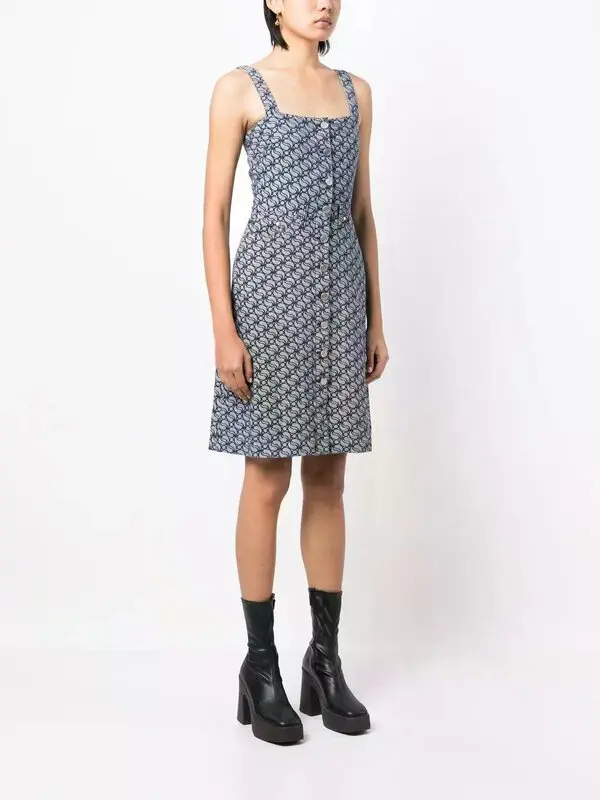 Stella McCartney Jacquard-logo Denim Dress