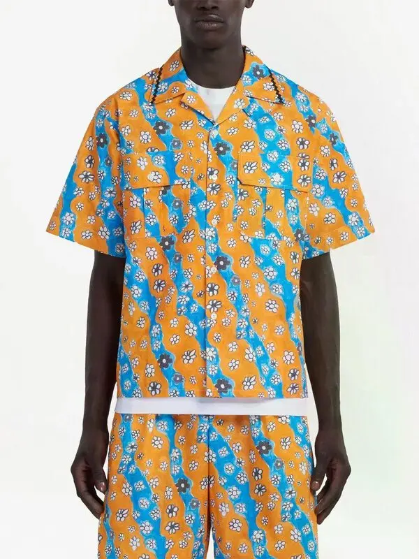 Marni Daisy-print Patch-pocket Shirt