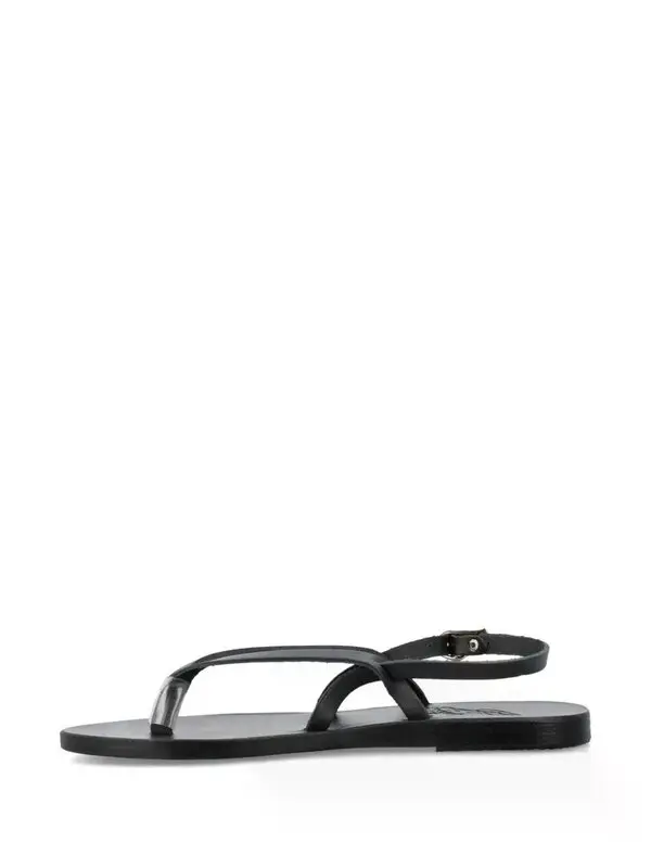 ANCIENT GREEK SANDALS Synthesis Flat Leather Sandals - Black
