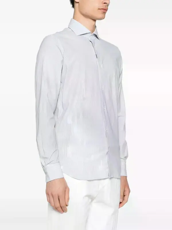 DELL'OGLIO Striped Spread-collar Shirt