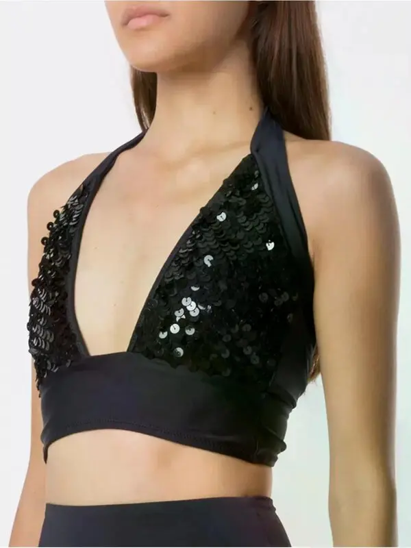 AMIR SLAMA Sequin Embellished Bikini Top