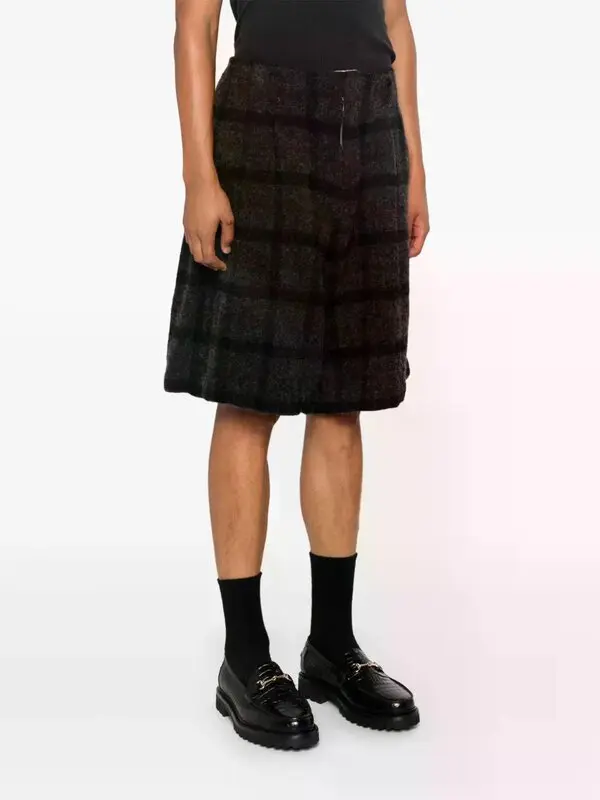 Comme Des Garçons Plaid Wool-blend Shorts