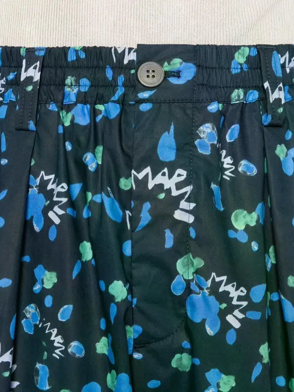 Marni Dripping Abstract-print Deck Shorts - Blue