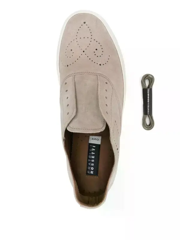 Fratelli Rossetti Perforated Suede Loafers