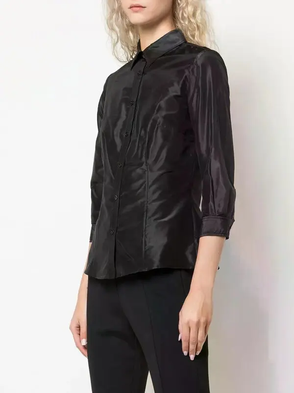 Carolina Herrera Three-quarter Length Silk Shirt - Black