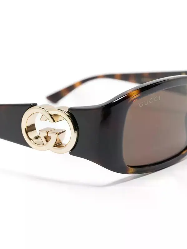 Gucci Rectangle Frame Sunglasses - Brown