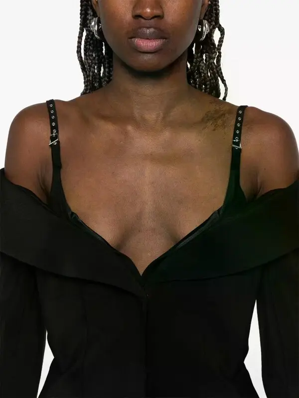 MUGLER Sculptural Off-shoulder Jacket