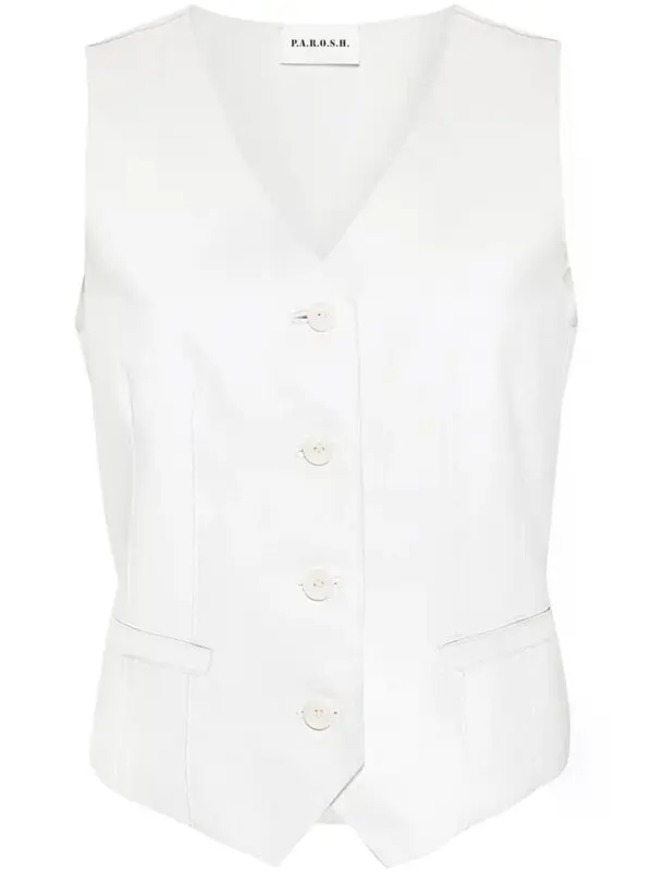 P.a.r.o.s.h Single-breasted Leather Waistcoat