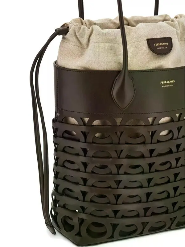 FERRAGAMO Medium Gancini Tote Bag - Brown