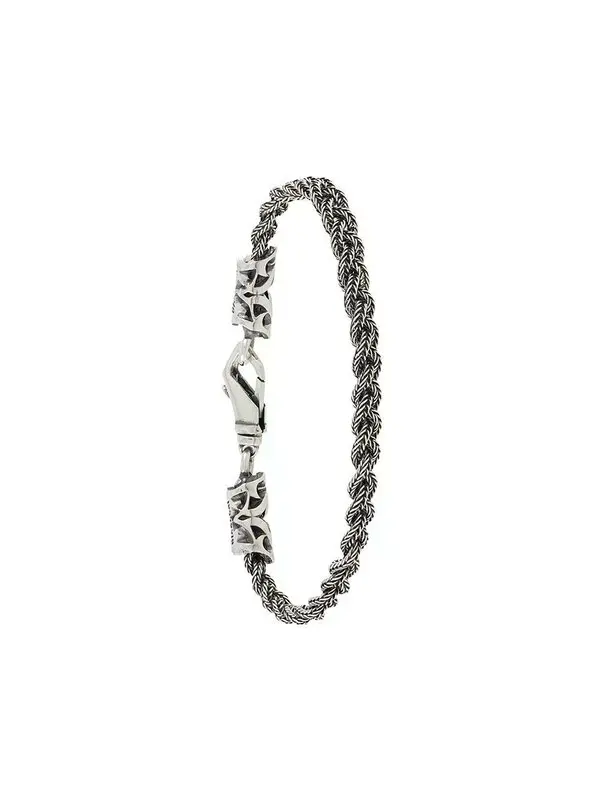 Emanuele Bicocchi Sterling Chain Plait Bracelet - Silver