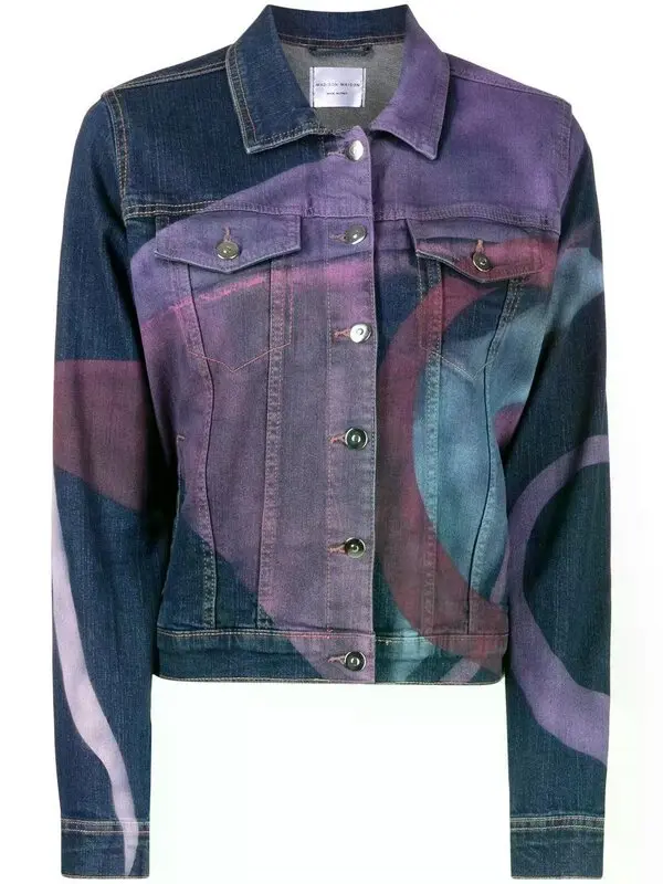 MADISON MAISON Graphic-print Denim Jacket - Blue