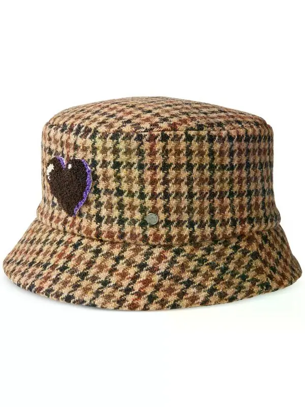 MAISON MICHEL Axel Shepherd's-check Bucket Hat - Brown