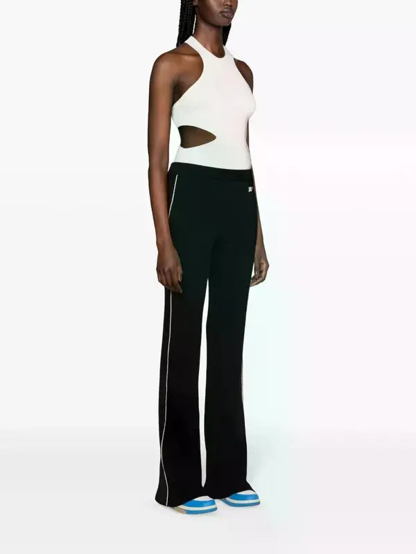 Off-White Side-stripe Ribbed Flared Trousers
