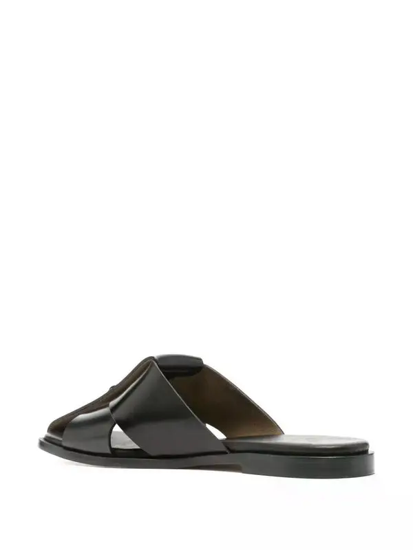 Hereu Corema Leather Mules - Black