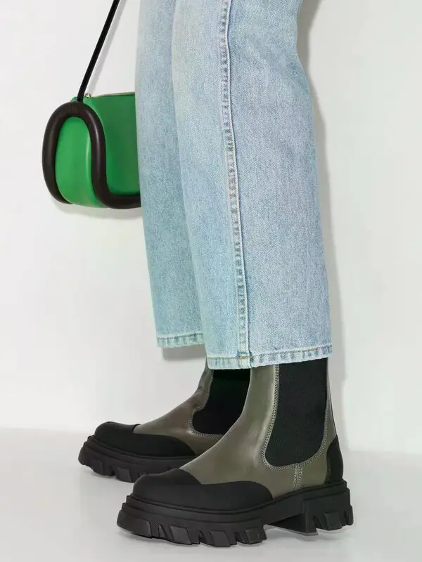 GANNI Polished-finish Ridged-sole Boots