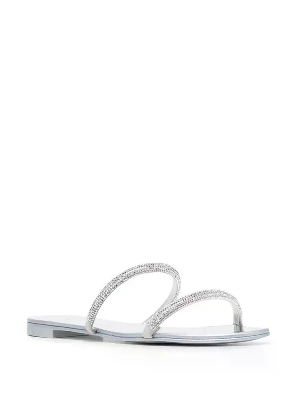 GIUSEPPE ZANOTTI Crystal-embellished Leather Sandals - Silver