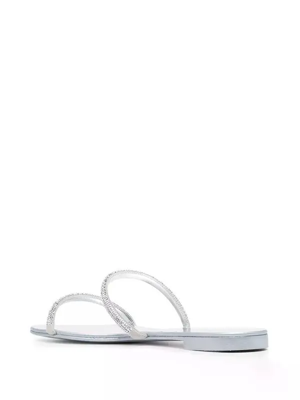 GIUSEPPE ZANOTTI Crystal-embellished Leather Sandals - Silver