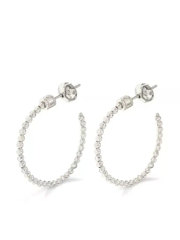 OFFICINA BERNARDI 18kt White Gold Diamond Hoop Earrings - Silver