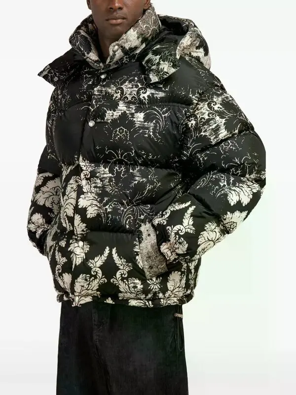 Roberto Cavalli Broccato-print Puffer Jacket