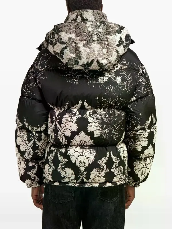 Roberto Cavalli Broccato-print Puffer Jacket