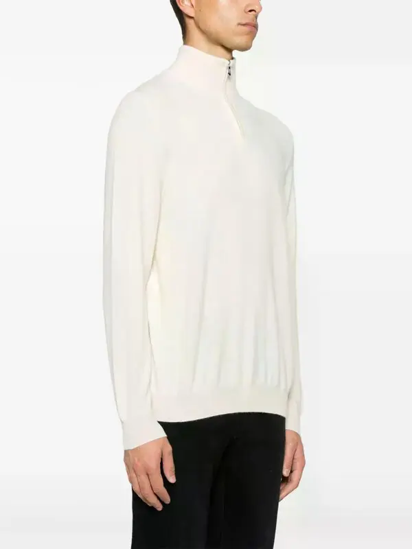 Fedeli Favonio Cashmere Zip Sweater - Neutrals