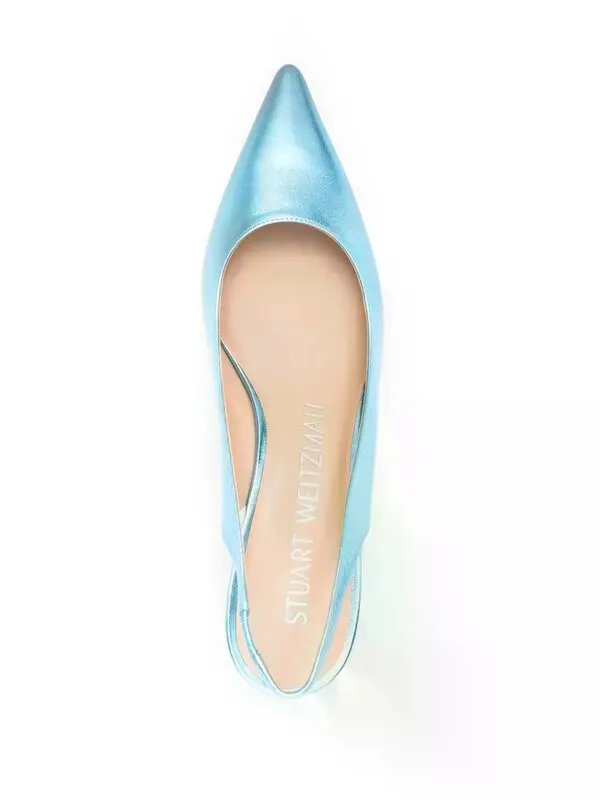 STUART WEITZMAN Metallic-effect Pointed Pumps - Blue