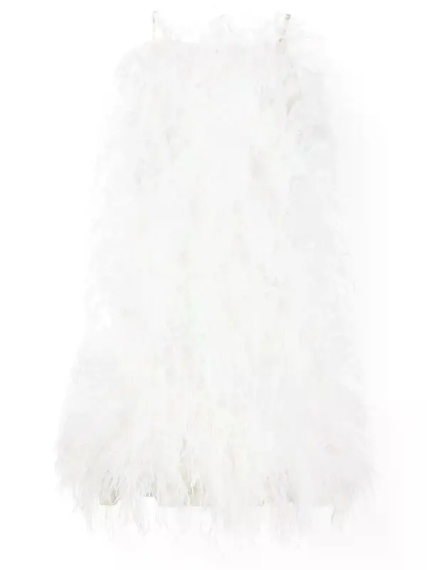 Cult Gaia Shannon Feather Mini Dress - White