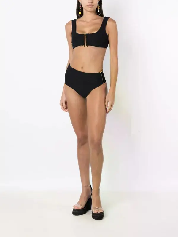 AMIR SLAMA Hardware-detailing Textured Bikini