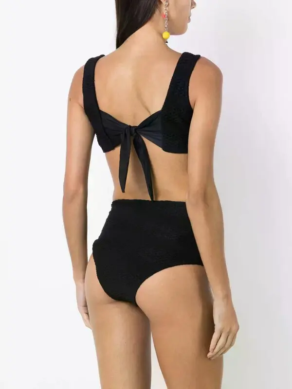 AMIR SLAMA Hardware-detailing Textured Bikini