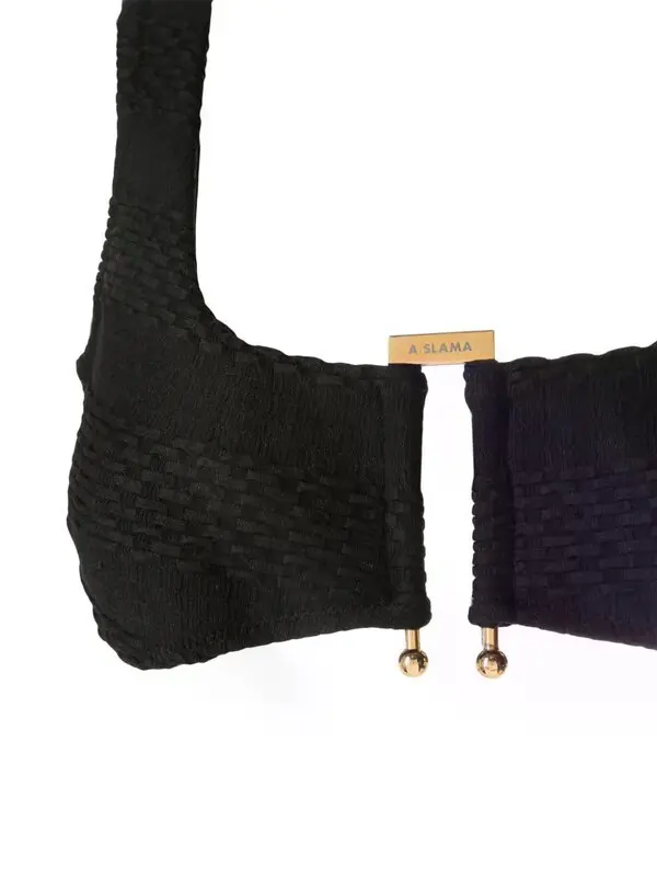 AMIR SLAMA Hardware-detailing Textured Bikini