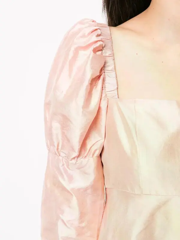 MACGRAW Romantic Puff Sleeve Top - Pink
