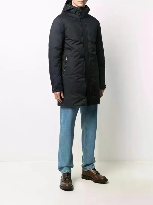 MOORER Zip-up Hooded Down Jacket