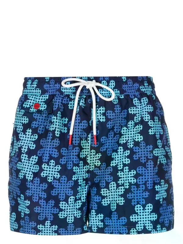 Kiton Logo-print Swim Shorts - Blue