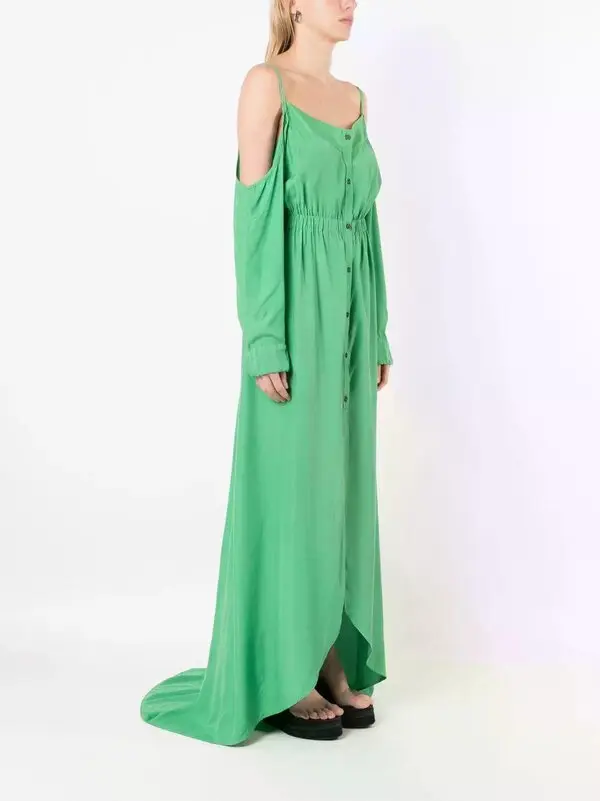 AMIR SLAMA Cold-shoulder Floor-length Dress
