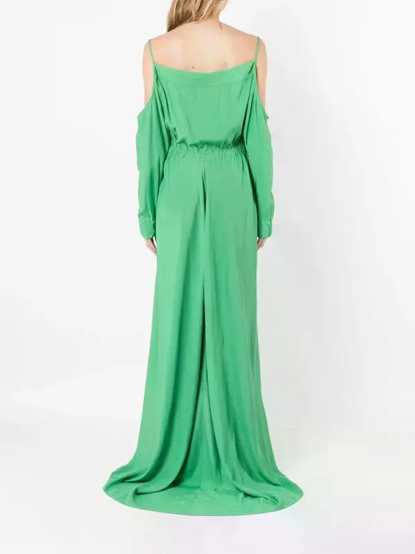 AMIR SLAMA Cold-shoulder Floor-length Dress