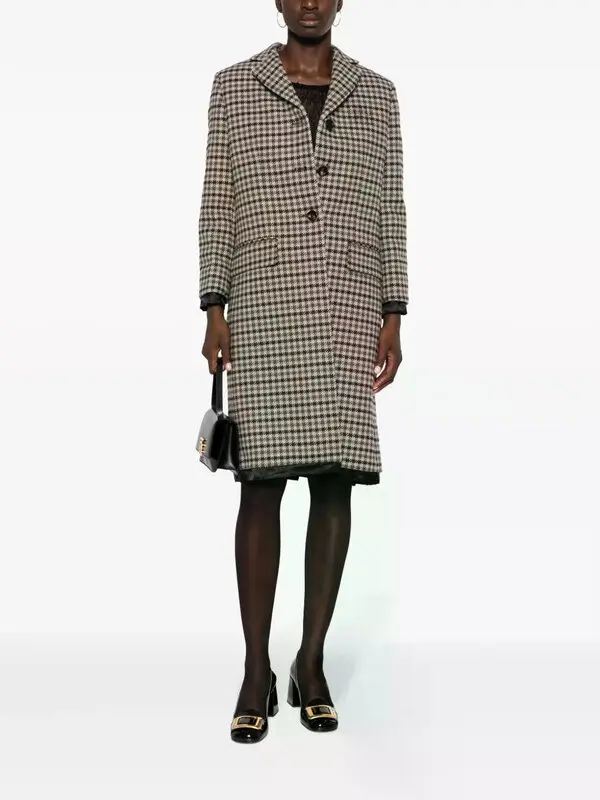 Miu Miu Houndstooth Virgin Wool Coat