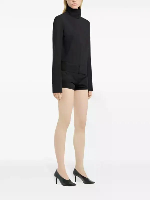 COURREGES High Neck Blouse With Scarf Detail - Black