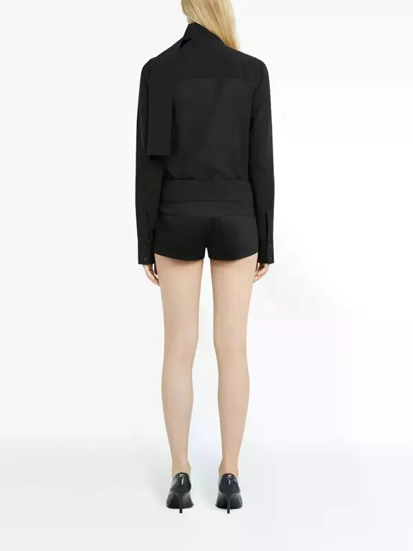 COURREGES High Neck Blouse With Scarf Detail - Black