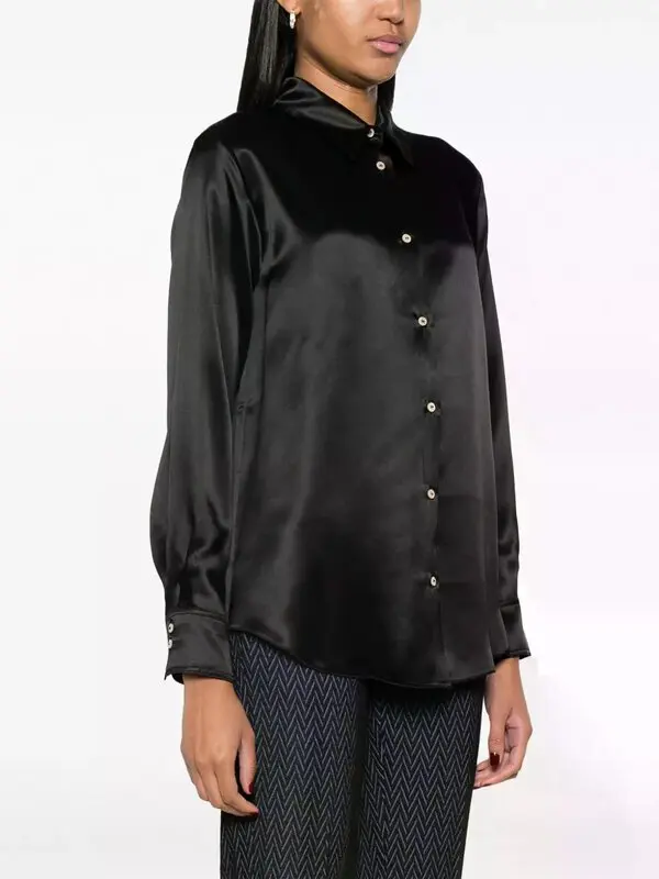 FORTE_FORTE Satin-finish Long-sleeve Shirt